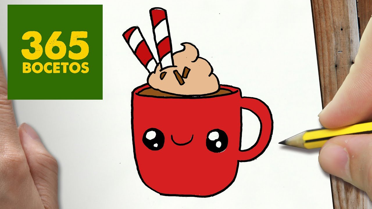 Como Dibujar Taza De Chocolate Para Navidad Paso A Paso Dibujos Kawaii