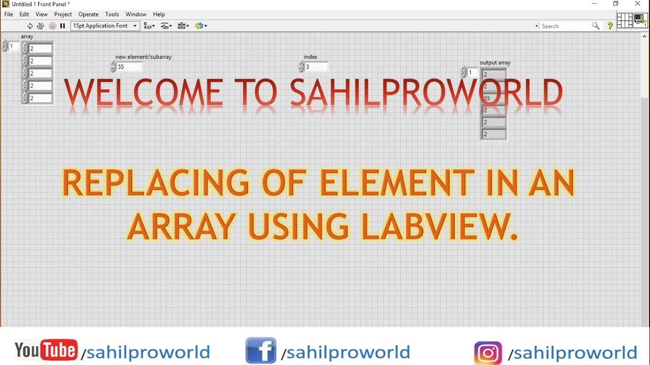 Replacing An Element In Array Using Labview Labview Tutorials Youtube