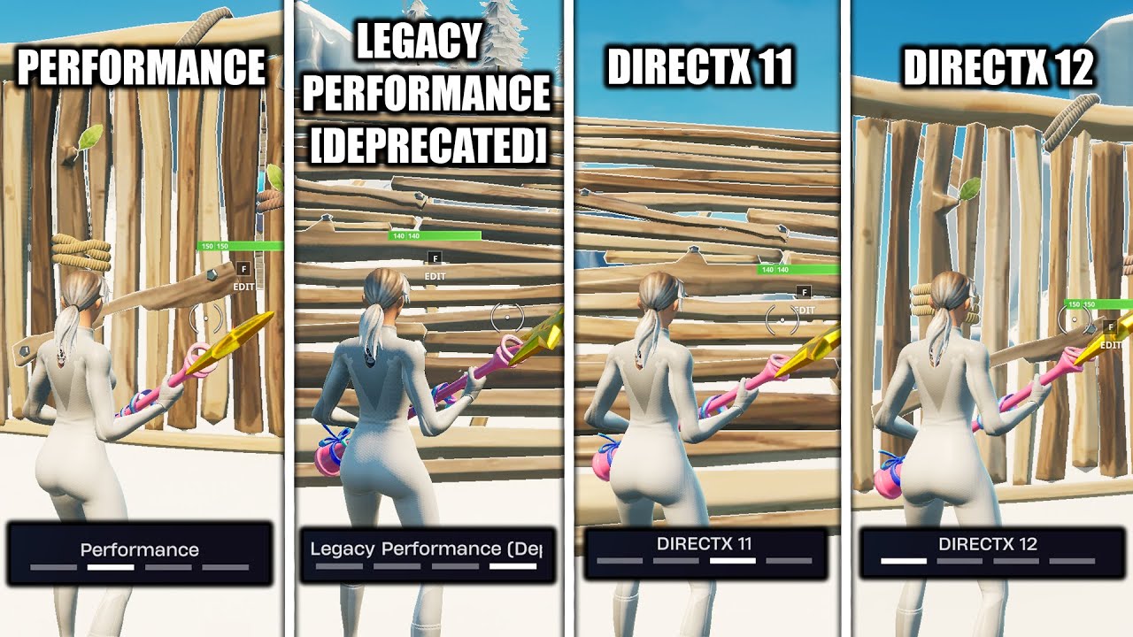 Fortnite Performance Mode Vs Legacy Performance Mode Vs Directx 11 Mode