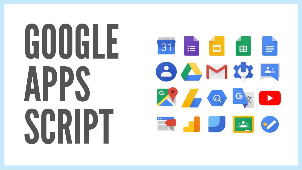 Google Apps Script Tutorial Youtube