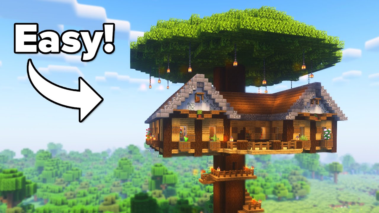 Minecraft How To Build A Treehouse Tutorialёяпа Youtube