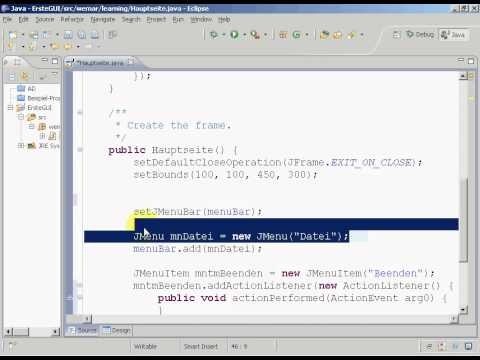 Java Eclipse Gui Windowbuilder Menü Swing Youtube