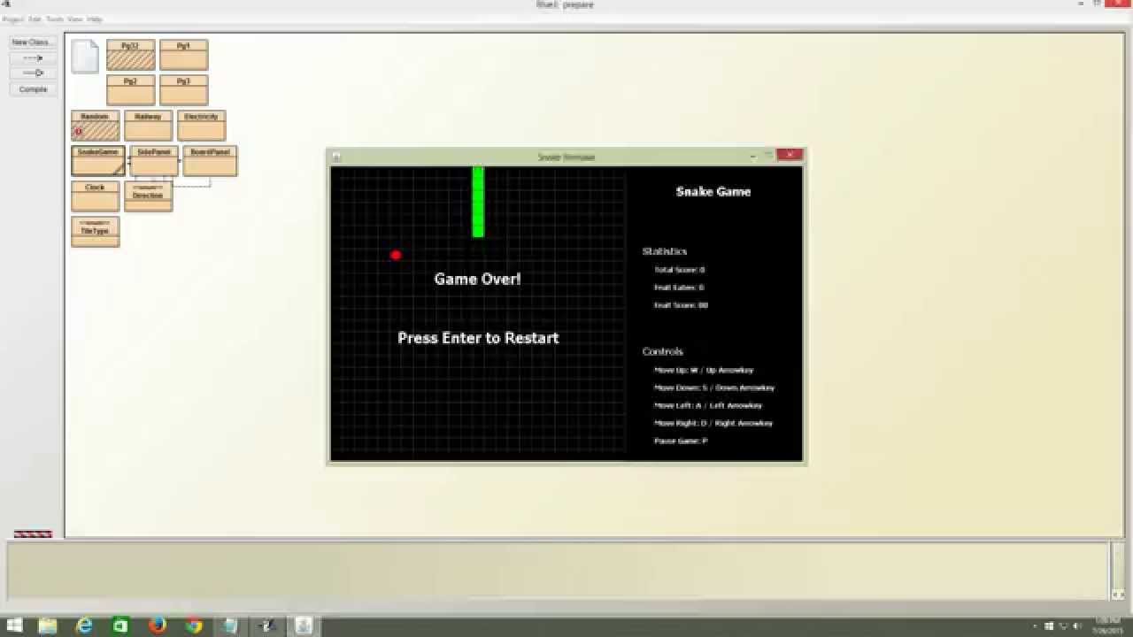 Classic Snake Game Java Program Code Youtube