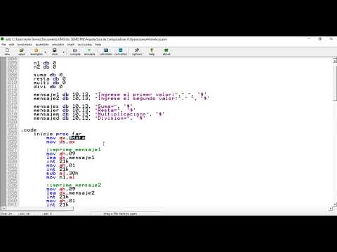 Operaciones Aritméticas Emu8086 Youtube