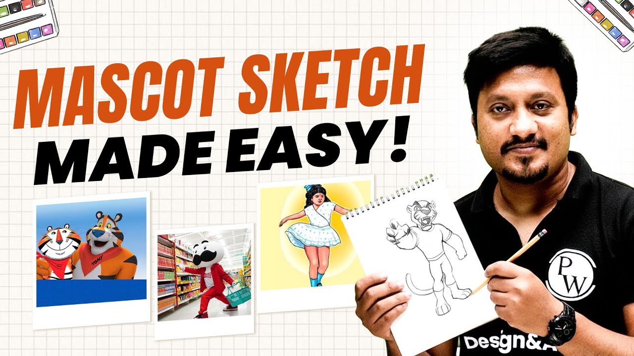 How To Draw Mascot Character Sketch For Exams Step By Step Tips Youtube