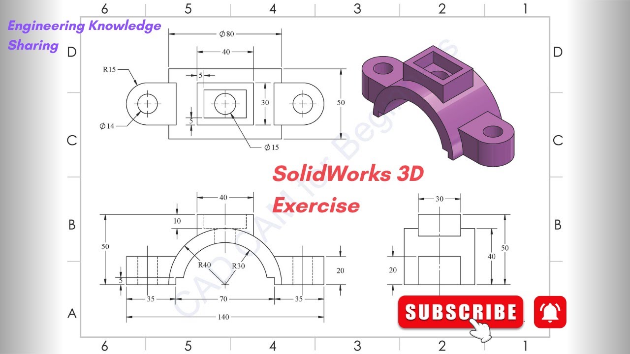 Solidworks 3d Exercise For Beginners 06 Youtube