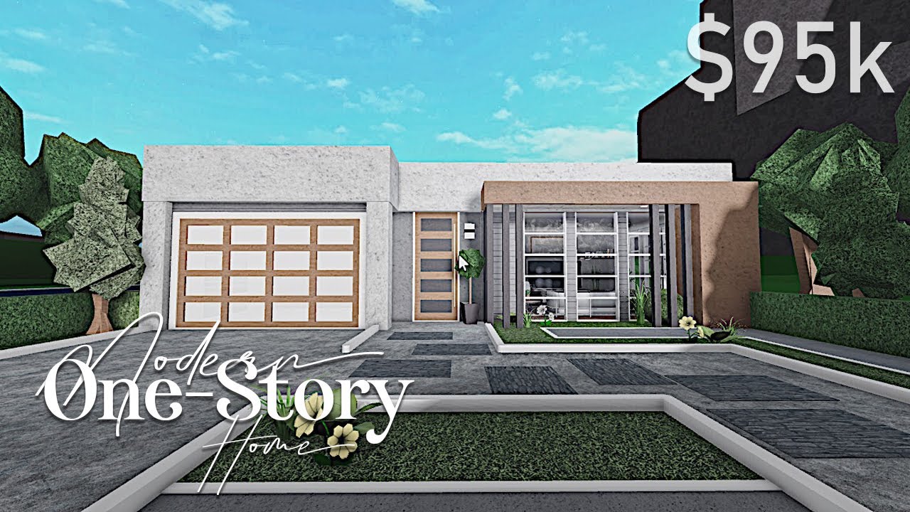 Bloxburg One Story Family Modern Home Speedbuild Part 1 Youtube