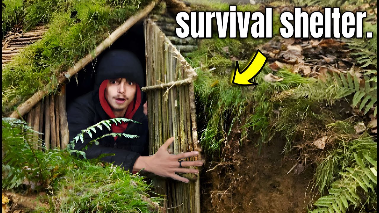 We Built A Survival Shelter Youtube