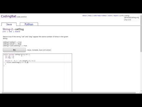 String 2 Catdog Java Tutorial Codingbat Youtube