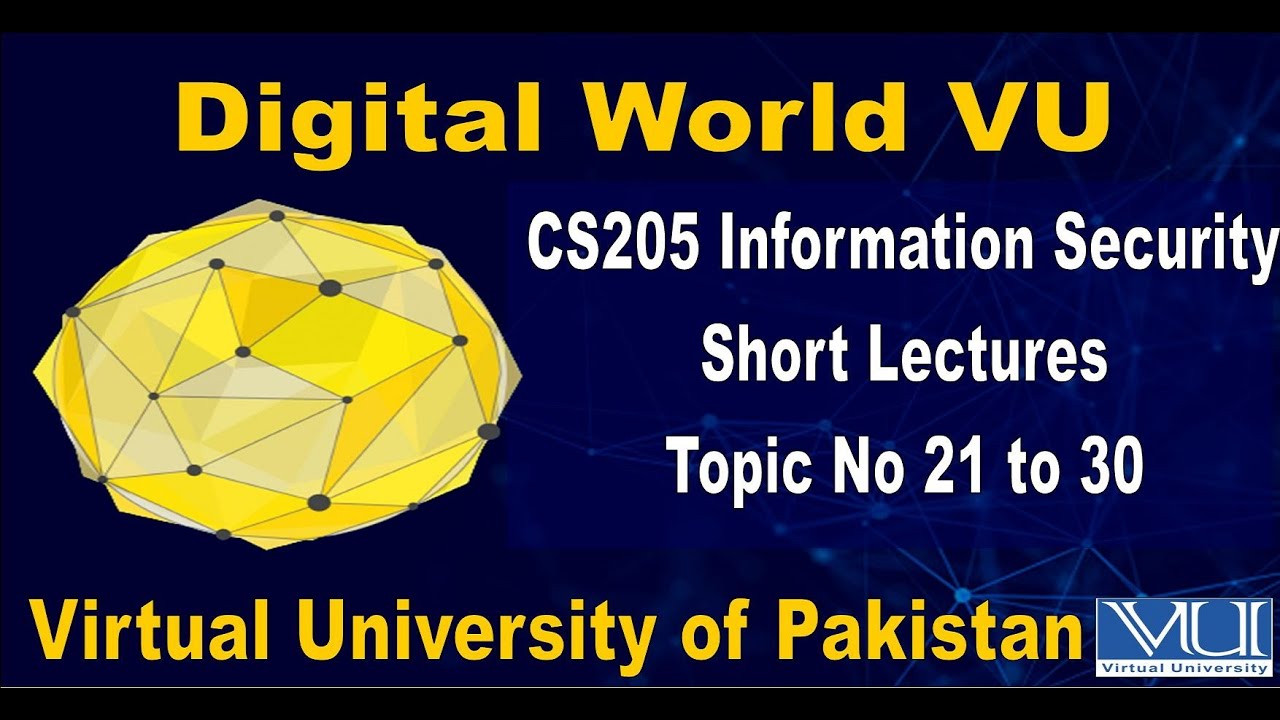 Cs205 Information Security Short Lectures Topic No 21 To 30 Youtube