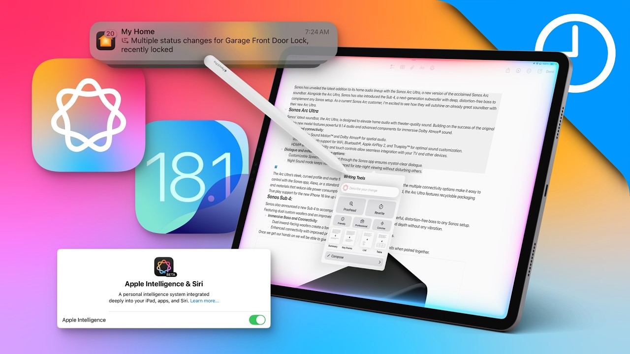 The Apple Intelligence Update Ipados 18 1 30 New Features Youtube