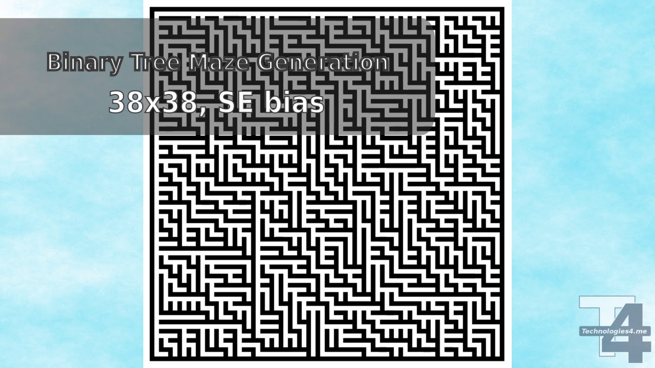 Visualization Of Binary Tree Maze Generation Youtube