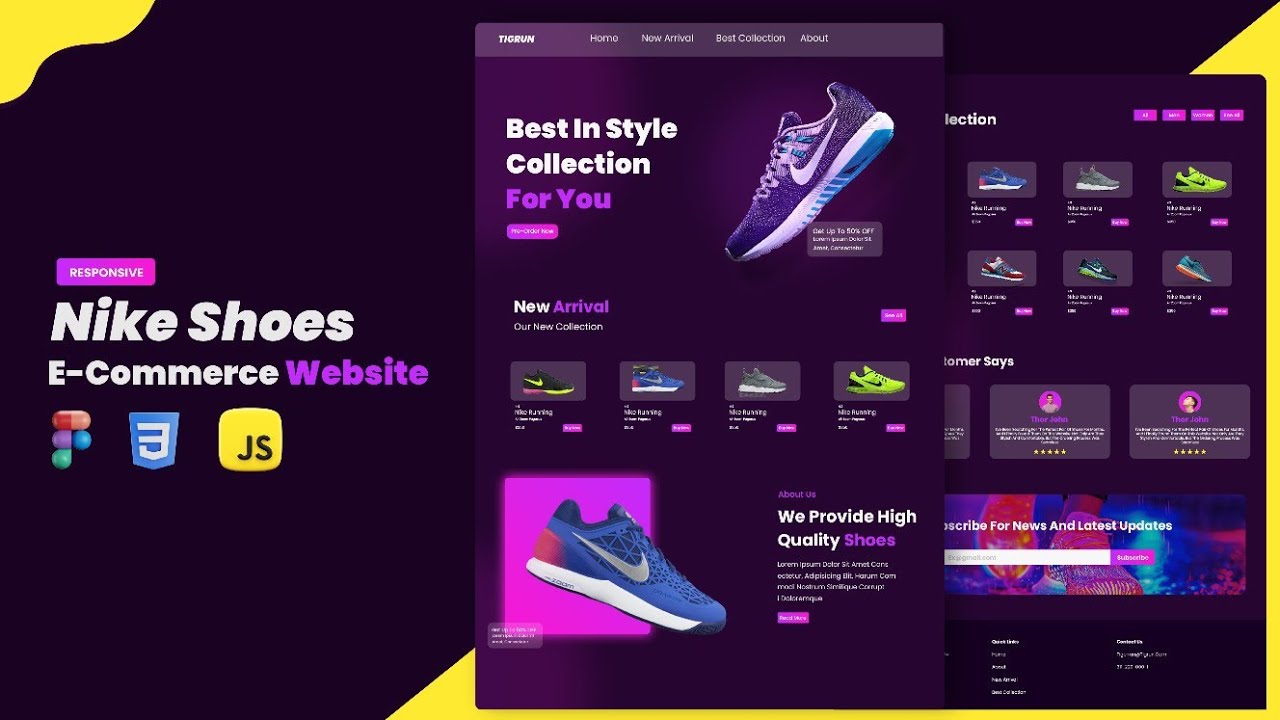 Nike Shoes Ecommerce Website Design Using Html Css Javascript Al