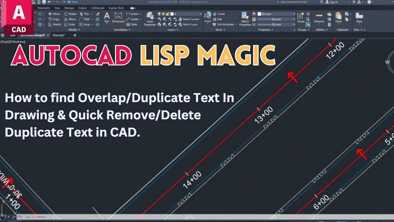 Cad Lisp Tutorial Finding Deleting Overlapping Duplicate Text Youtube