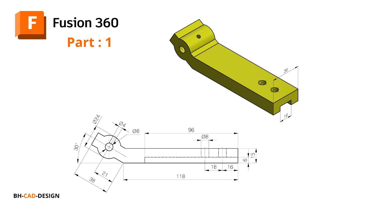 Fusion 360 Tutorial 3d Modeling Part 1 Youtube