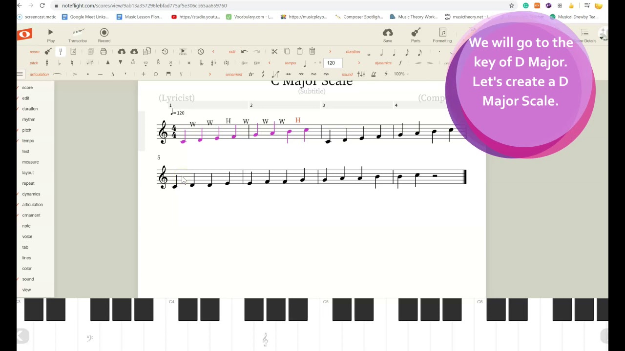 Lesson Major Scale Formula Noteflight Youtube