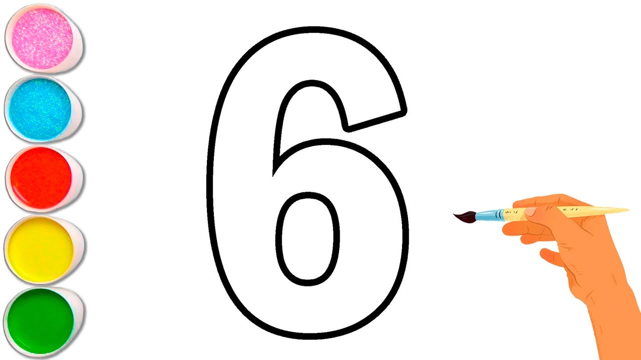 How To Draw The Number Six 6 Easy Step By Step Tutorial - NBKomputer