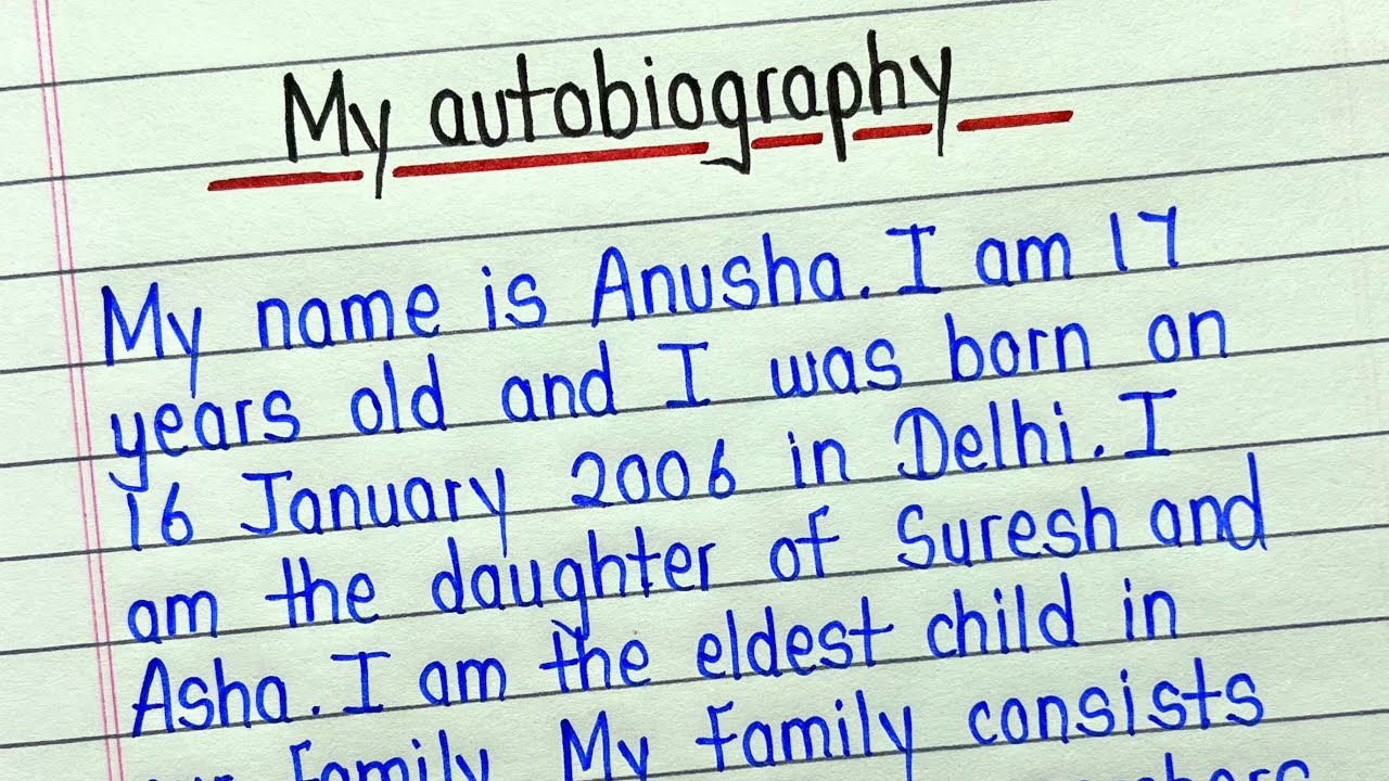 Example Of Autobiography About Yourself As A Student Templates Sample