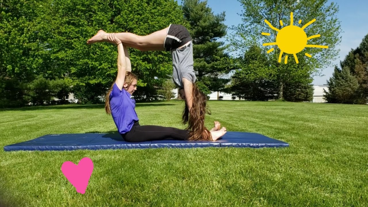 2 Person Acro Stunts Level 1 ёяд тантщая пёяшк Youtube