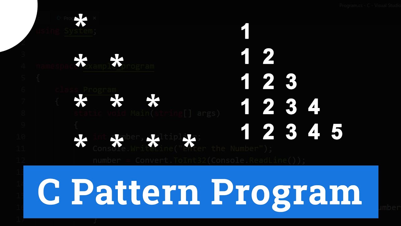 C Program To Print Right Angle Triangle Star And Number Pattern Youtube