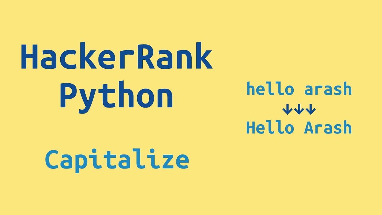 25 Hackerrank Python Preparation Capitalize Challenge Solution