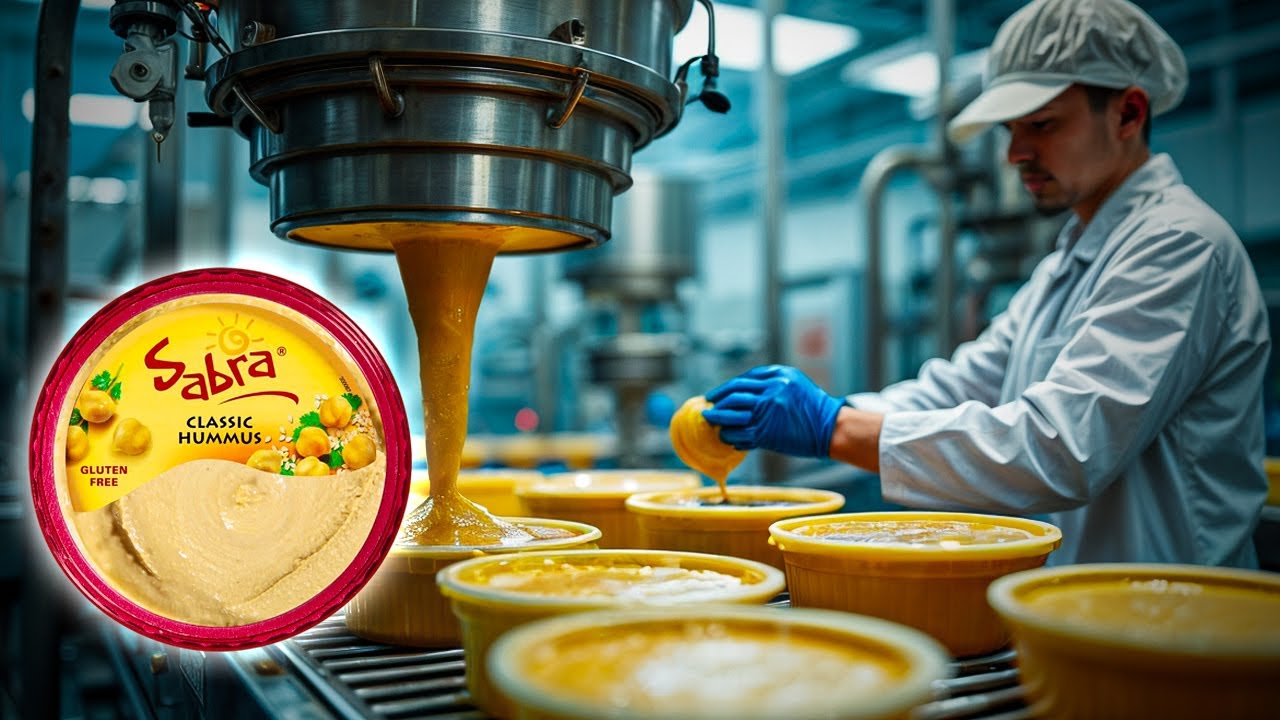 Factory Secrets Revealed How Hummus Is Made In A Factory Youtube