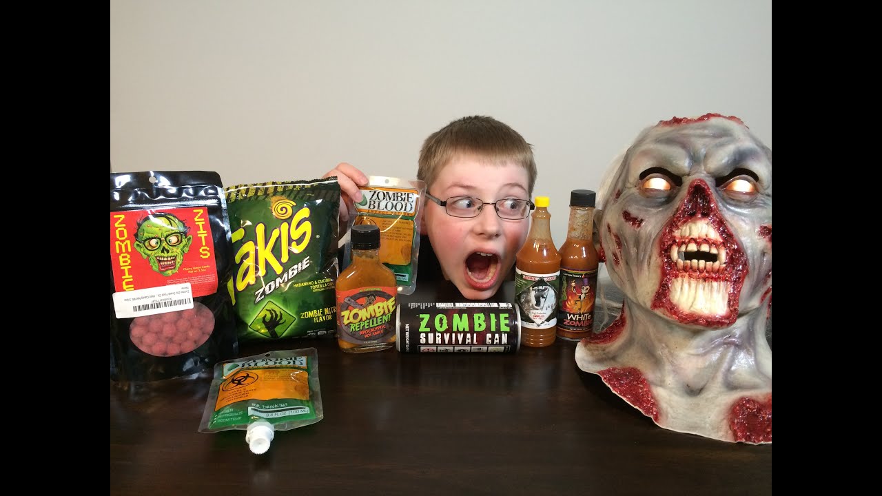 Zombie Gauntlet Eating Blood Zits Takis Hot Sauce Challenge