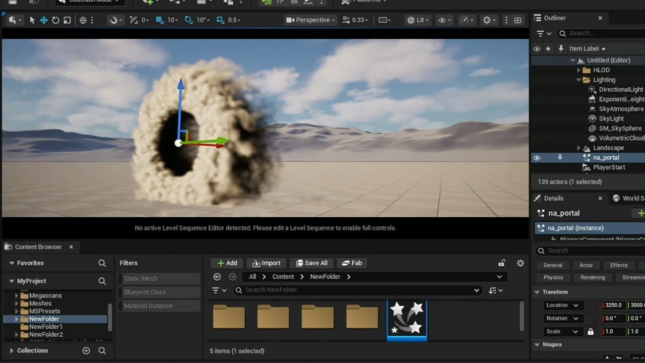 Magical Smoke Portal In Unreal Engine 5 Niagara Fluids Volumetric Vfx