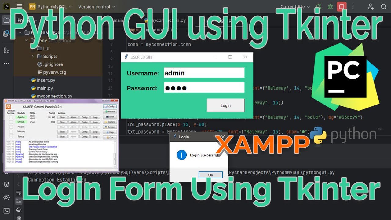 Python With Mysql Database Create Python Gui Login Form Python