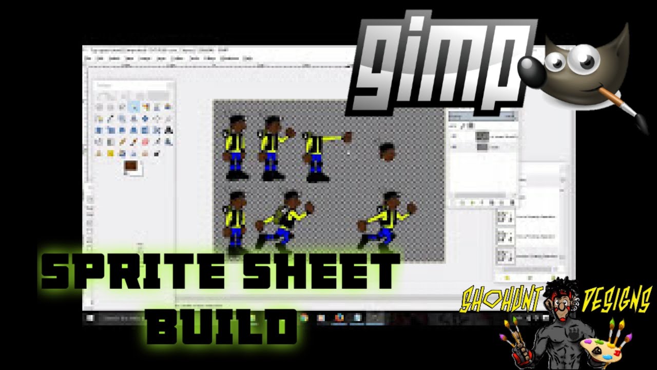 Gimp 2 8 How To Build A Sprite Sheet For App Game Builder Part 2 Youtube