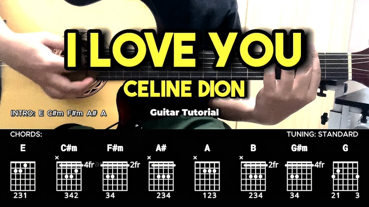 I Love You Celine Dion Easy Guitar Chords Tutorial For Beginners