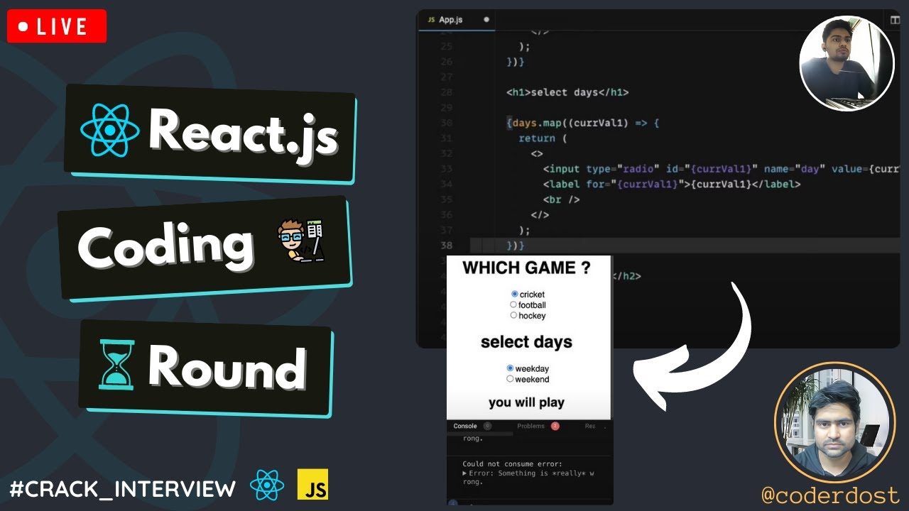 React Js Live Code Interview Round Mock Youtube