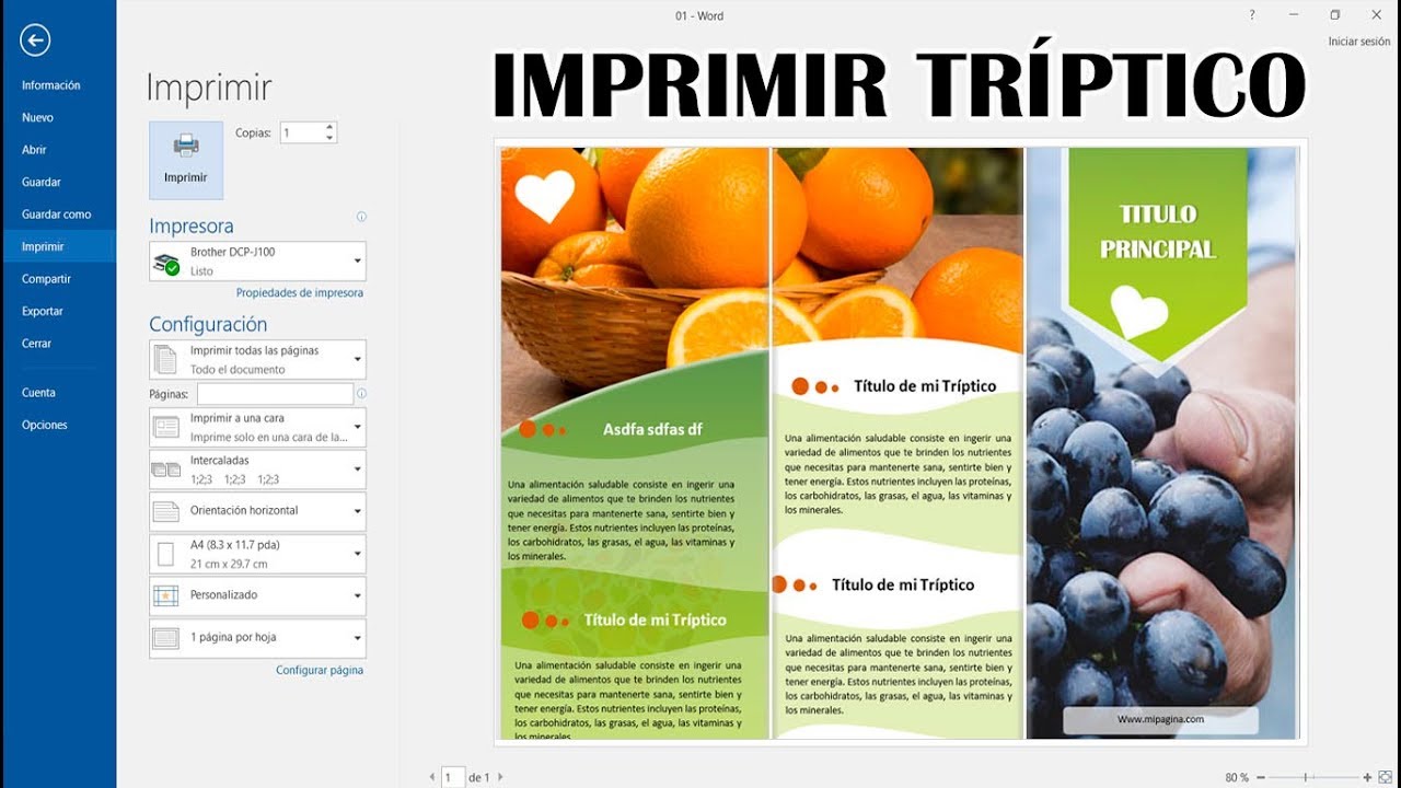 Como Imprimir Un Triptico Tríptico En Word Pouvj