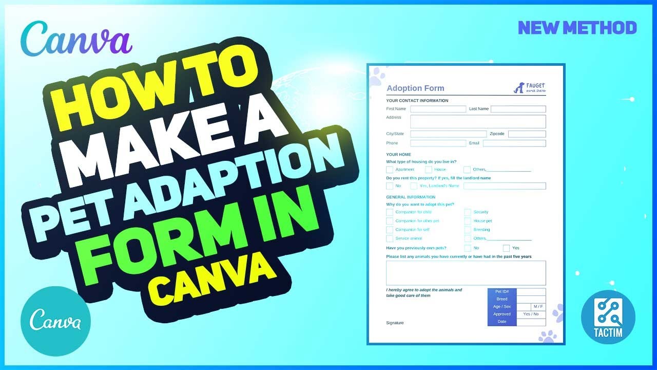 Creating A Pet Adoption Form In Canva Easy Tutorial 2025 Youtube