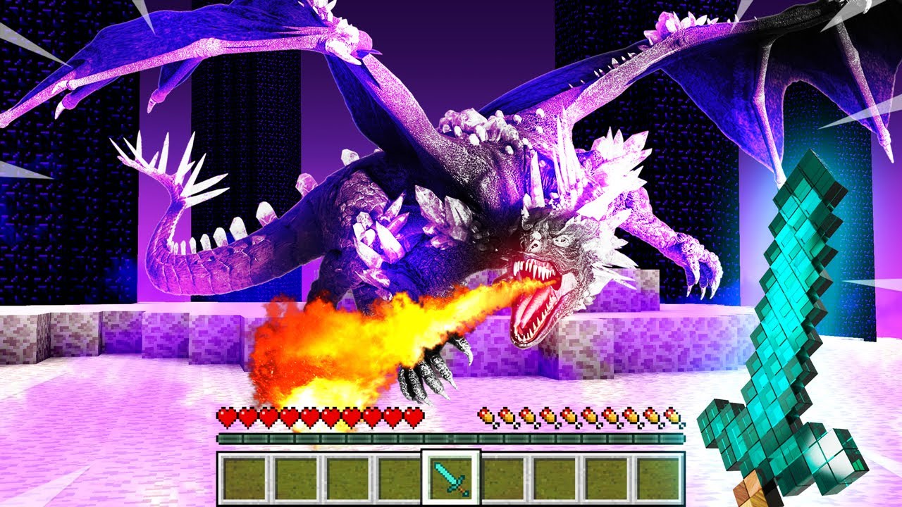 Fighting The Enderdragon In Super Realistic Minecraft Youtube