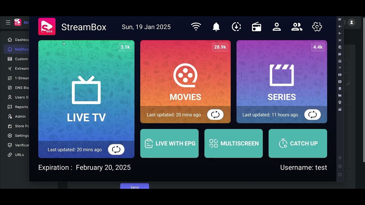 Streambox End Panel Youtube