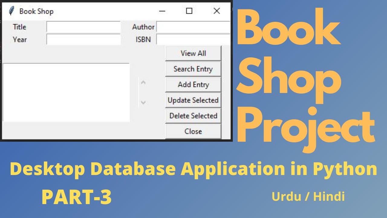 Book Shop Project In Python Part 3 Book Store Project Python