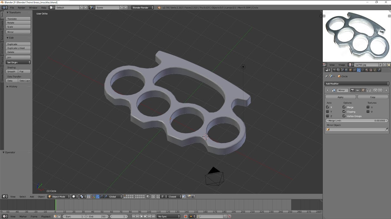 Blender 3d Speed Modeling 5 Brass Knuckles Youtube