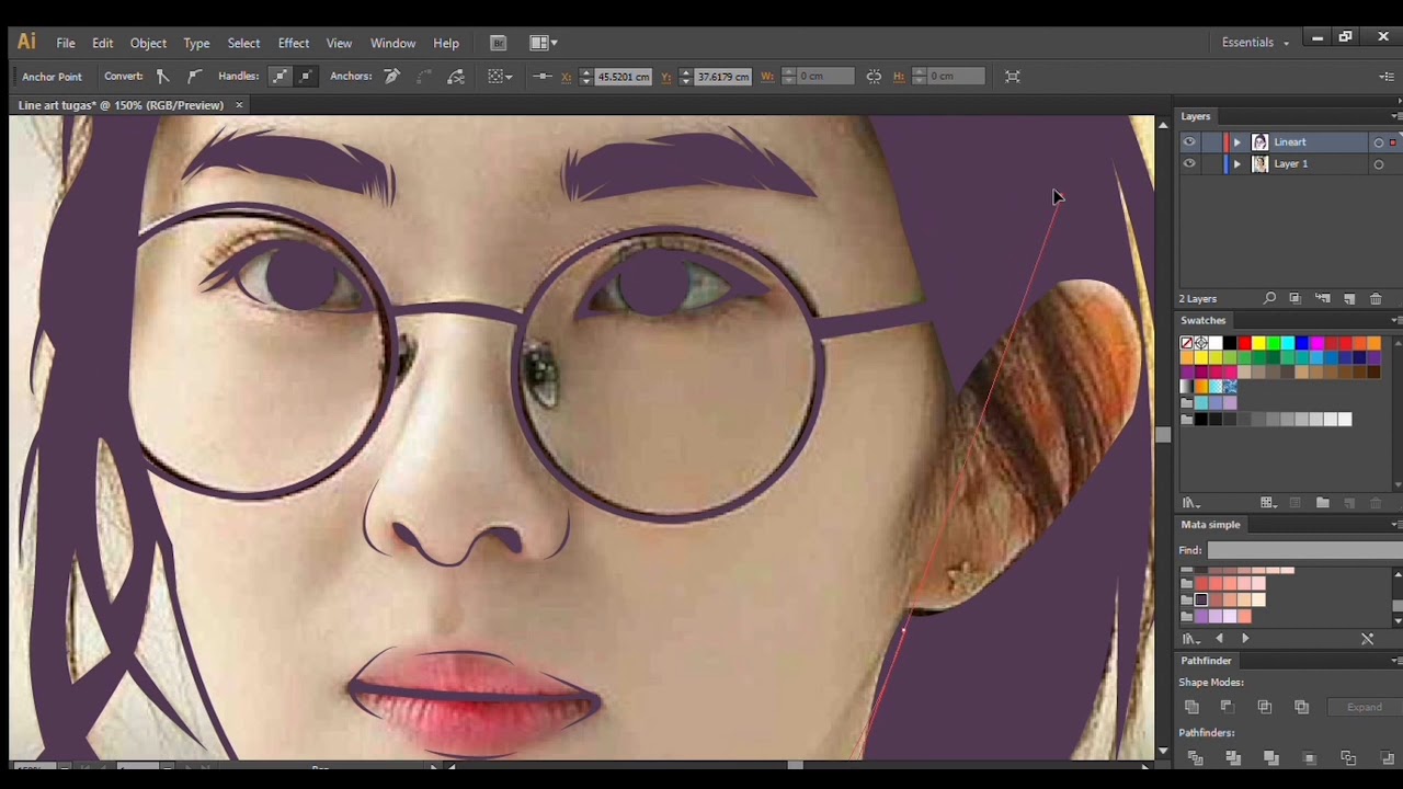 Tutorial Line Art Adobe Illustrator Youtube