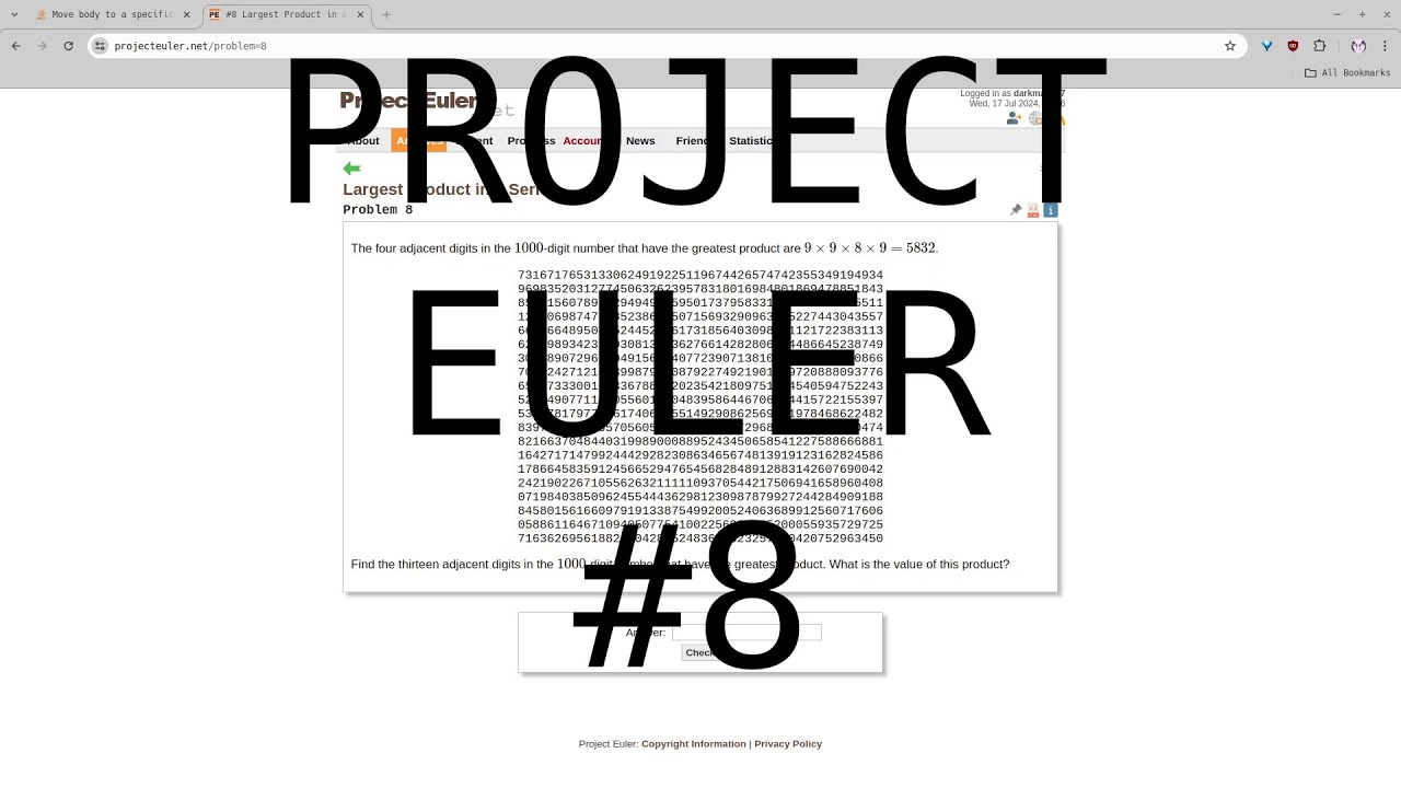 Project Euler 8 Youtube