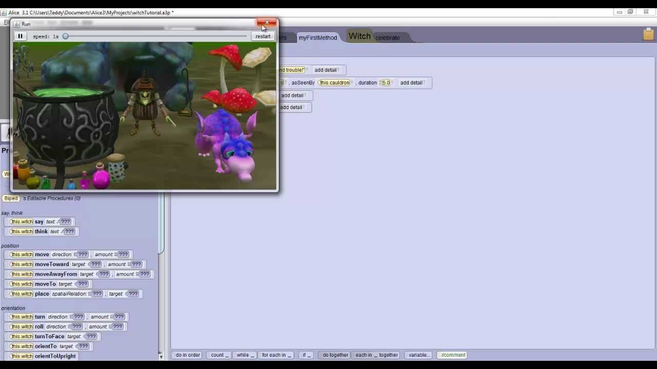 Intro To Programming In Alice 3 5 Of 7 A New Procedure Youtube