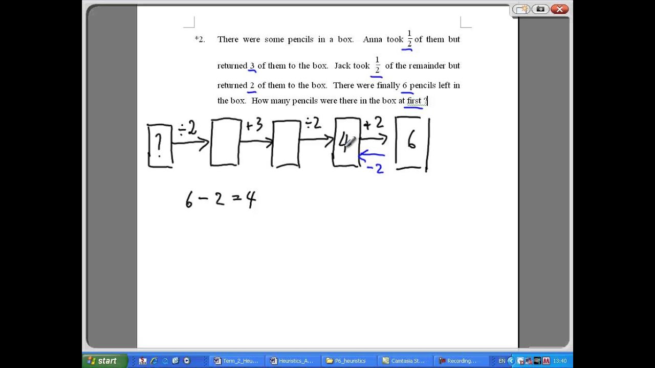 Meridian Learning Channel P6 Maths Heuristics Working Backwards Youtube