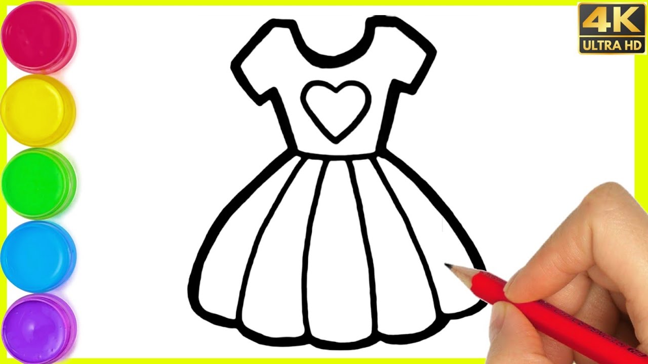 How To Draw Cute Girl Dress Drawing Beautiful Dress Drawing Step By