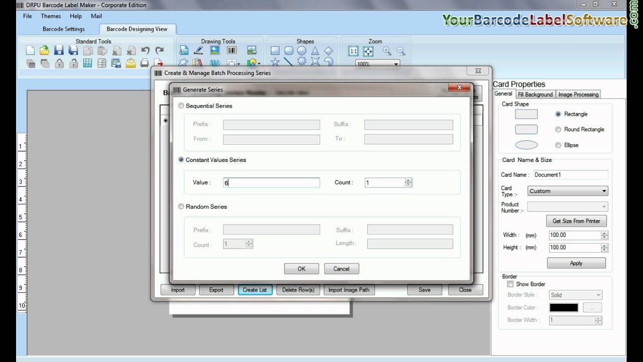 Use Batch Processing Series Feature Drpu Barcode Generator Software
