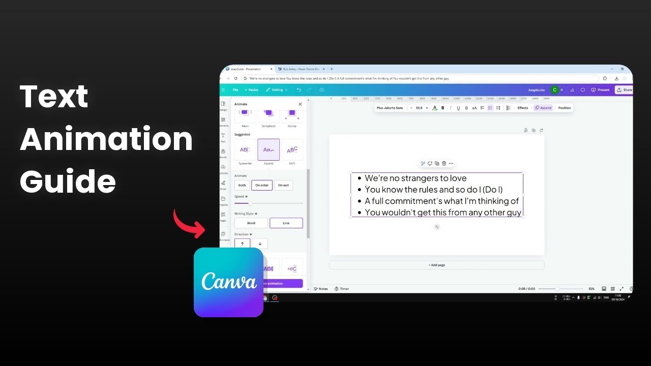 How To Make Text Animate Line By Line In Canva Youtube