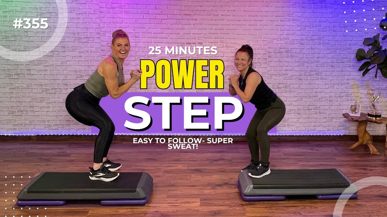 25 Minute Power Step Aerobics Workout Easy To Follow Super Sweat
