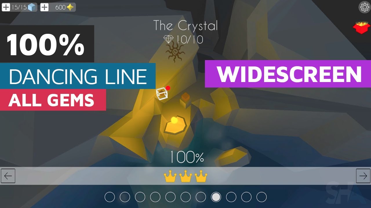 Dancing Line The Crystal Widescreen 100 Complete All Gems Clear Youtube