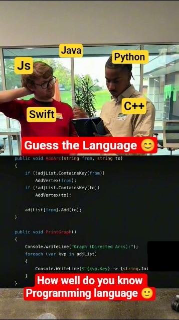 Guess The Programming Language Tech Viral Computerscience