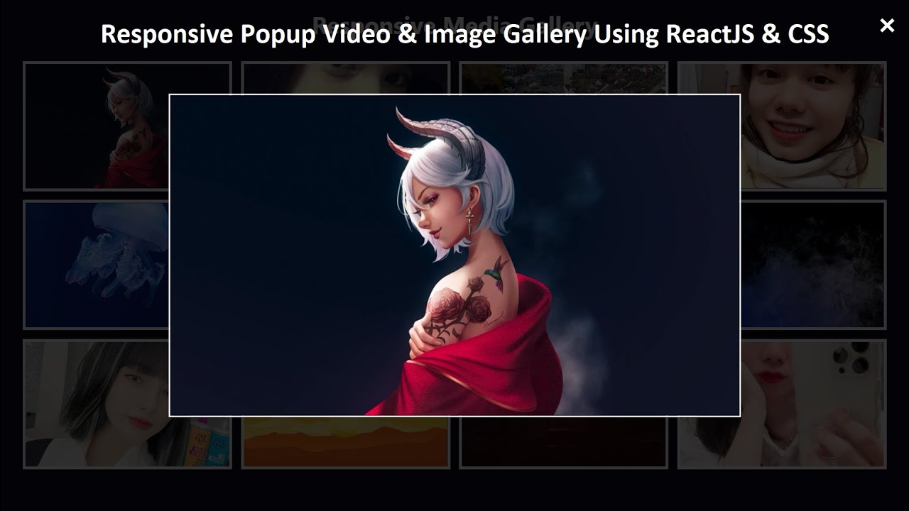 Responsive Popup Video Image Gallery Using Reactjs Css Youtube
