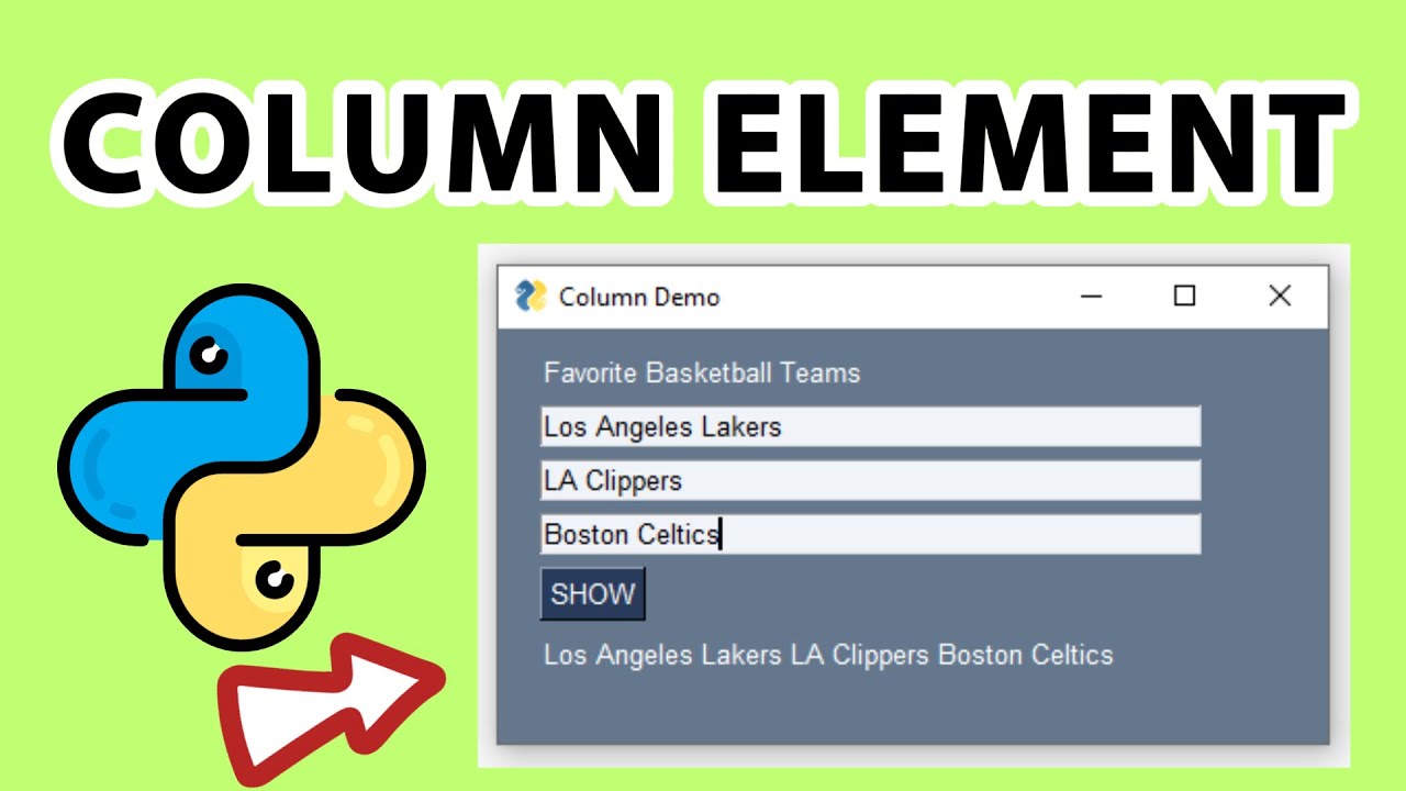 Column Element Gui App With Python Pysimplegui Tutorial 23 Youtube